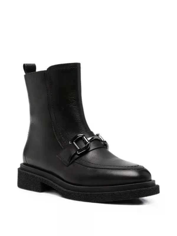 SERGIO MORETTI FIRENZE Leather Ankle Boots With Horsebit Detail
