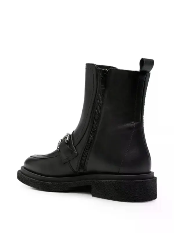 SERGIO MORETTI FIRENZE Leather Ankle Boots With Horsebit Detail