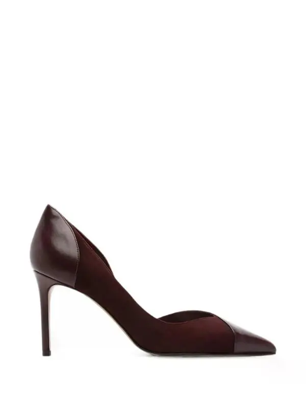 ALEXANDRE BIRMAN Patricia 85 Suede Panel Pumps - Brown