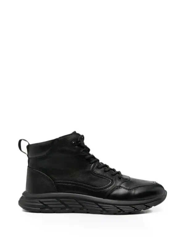 SERGIO MORETTI FIRENZE Lace-up Leather Boots - Black