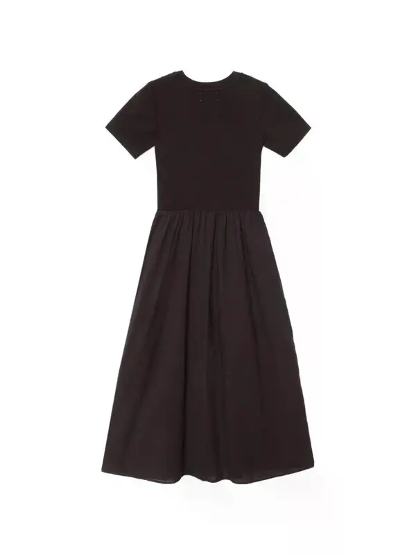 Xirena Jersey Gathered Flared Skirt Dress - Black