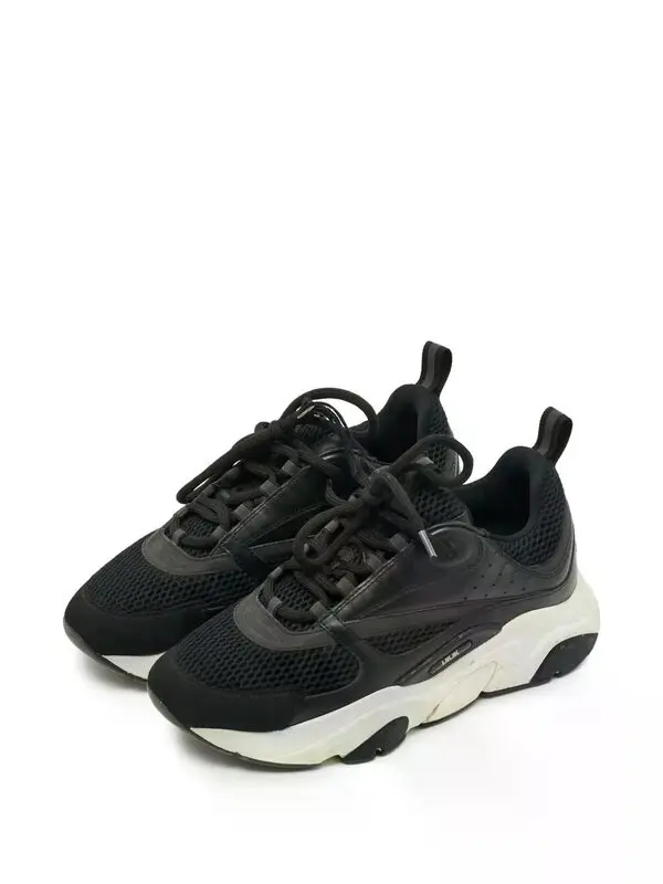 Dior B22 Mesh & Leather Sneakers - Black