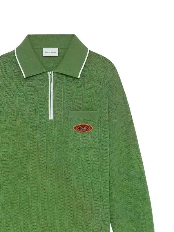 Drole De Monsieur Logo-patch Zip-up Polo Shirt