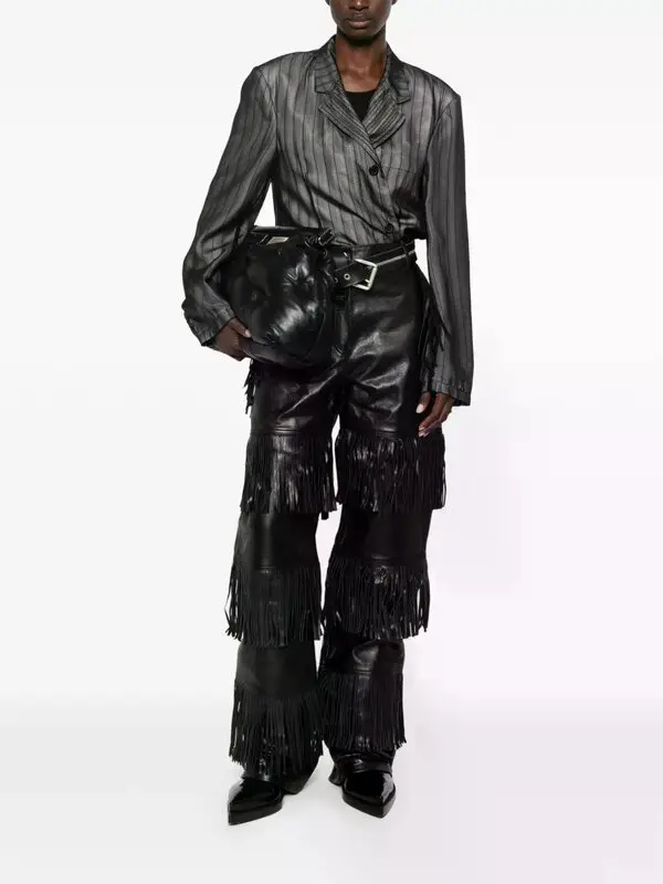 Martine Rose Leather Fringe Trousers