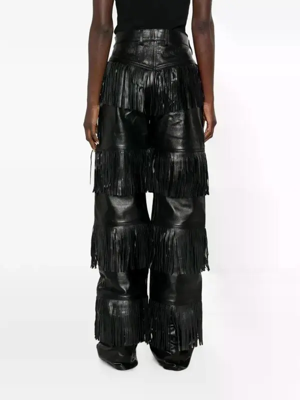 Martine Rose Leather Fringe Trousers