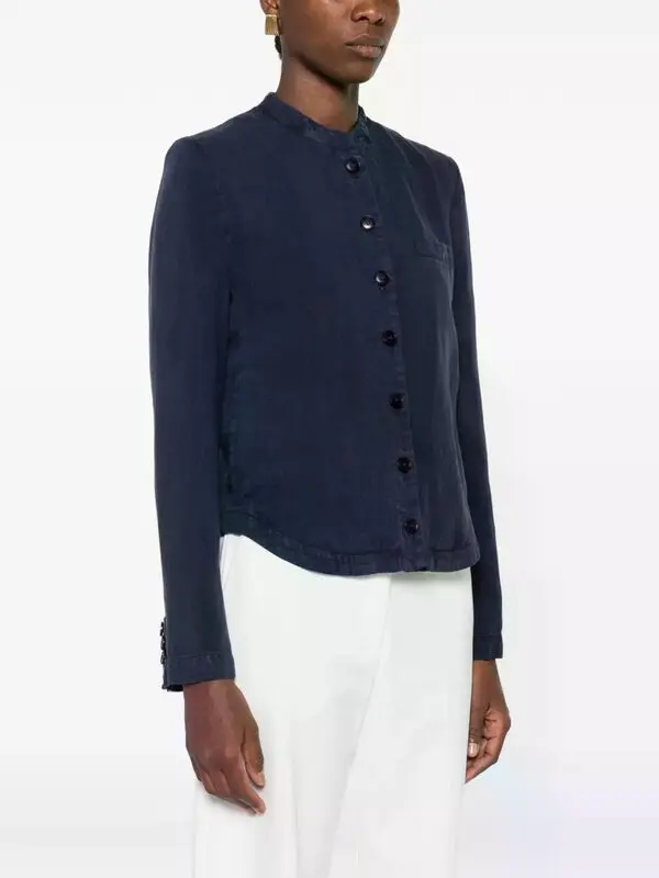 Emporio Armani Buttoned Band-collar Jacket