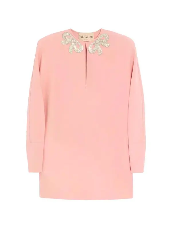 Valentino Garavani Embroidered Cady Couture Short Dress - Pink