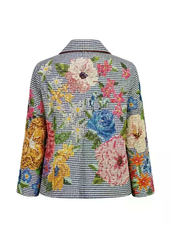 Pero Floral Embroidered Single-breasted Blazer