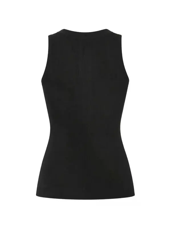 KAOS Stud-embellished Cut-out Ribbed Knit Top - Black