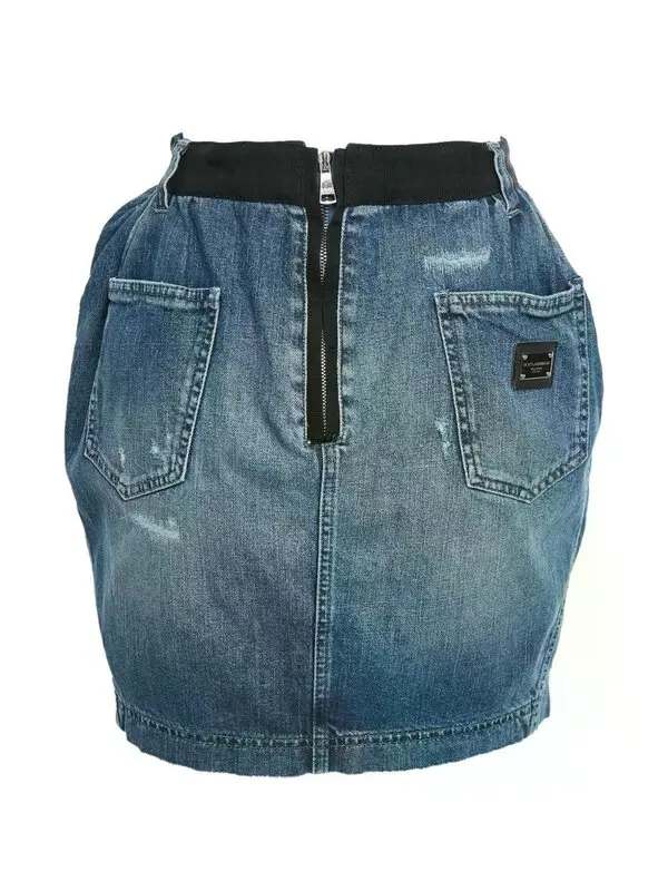 Dolce & Gabbana Distressed Mini Skirt - Blue