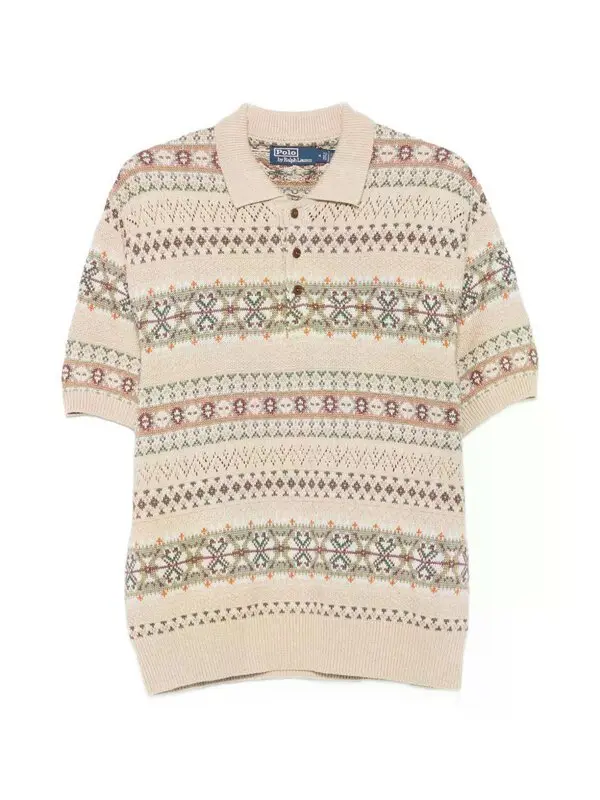 Polo Ralph Lauren Fair Isle Short-sleeve Polo Shirt - Neutrals