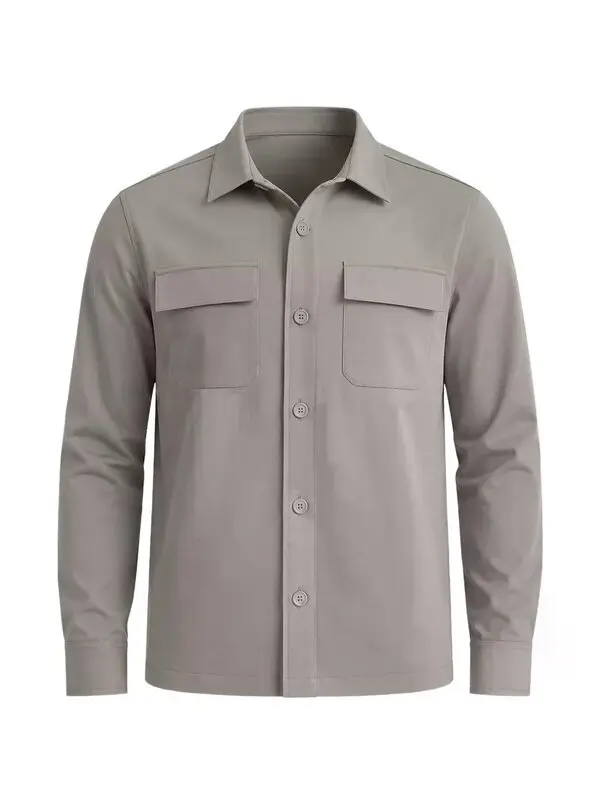 PYA Button-up Pocket-details Shirt - Grey