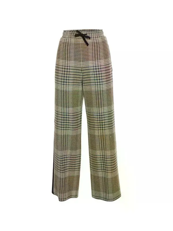 Maje Plaid Wide-leg Trousers