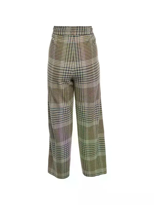Maje Plaid Wide-leg Trousers