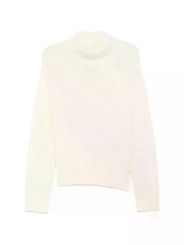 SERGIO MORETTI FIRENZE Cable Knit Turtleneck Sweater - Neutrals