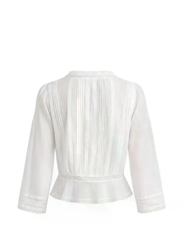 DÔEN Hillock Lace-trim Pin-tuck Blouse