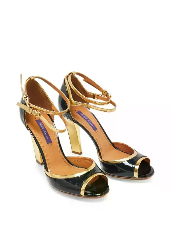Ralph Lauren Patent Leather Ankle Strap Sandals
