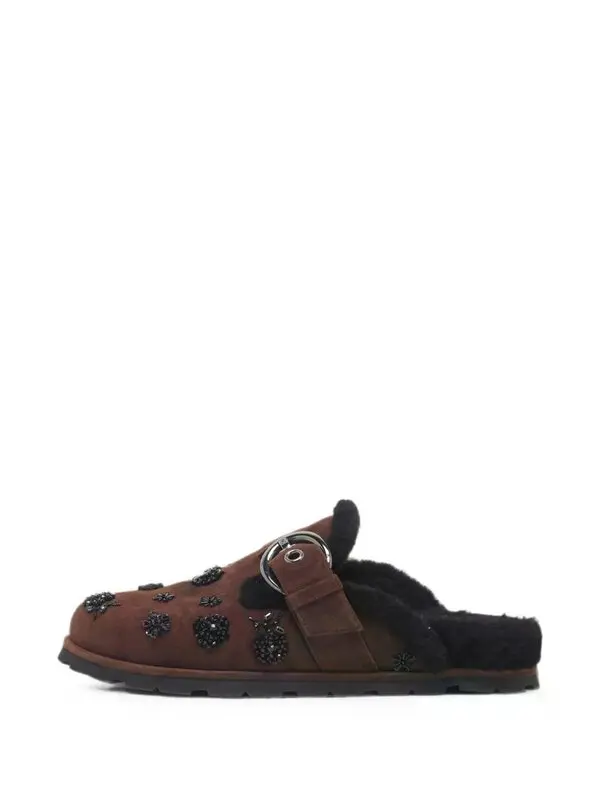 STUART WEITZMAN Chrystie Embellished Mules - Brown