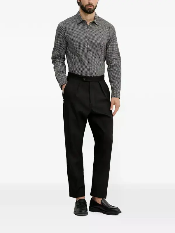 Armani Exchange Geometric-print Long-sleeve Shirt