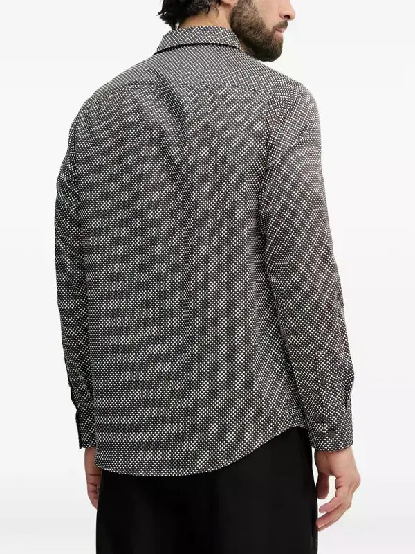 Armani Exchange Geometric-print Long-sleeve Shirt