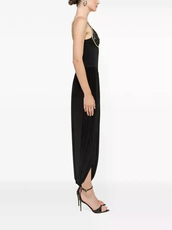 NISSA Exaggerated Hip Midi Dress With Embellished Lace Bust