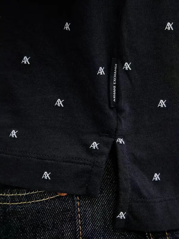 Armani Exchange Logo-print Short-sleeve Polo Shirt