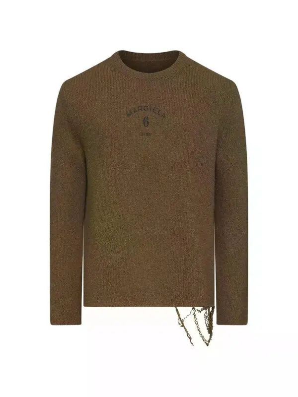 MAISON MARGIELA Speckled Wool Blend Crew Neck Jumper - Brown