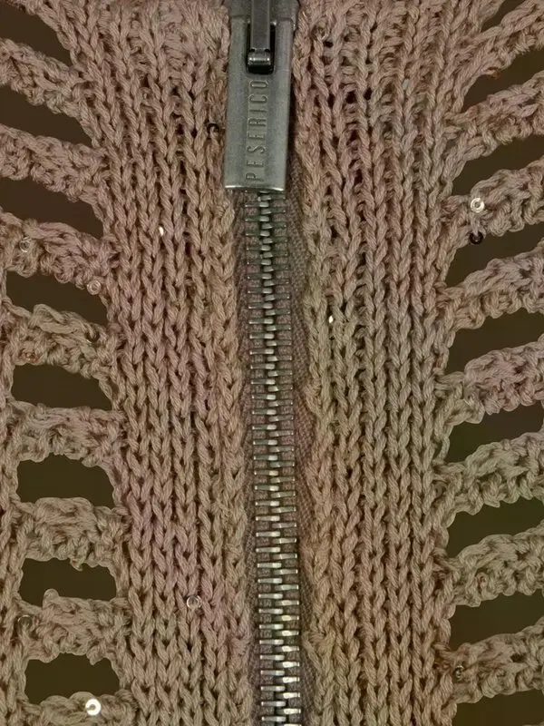 Peserico Open-knit Zip-up Cardigan