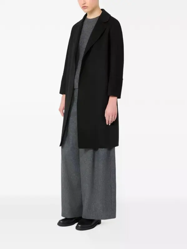 Max Mara Belted Notch-lapel Coat - Black