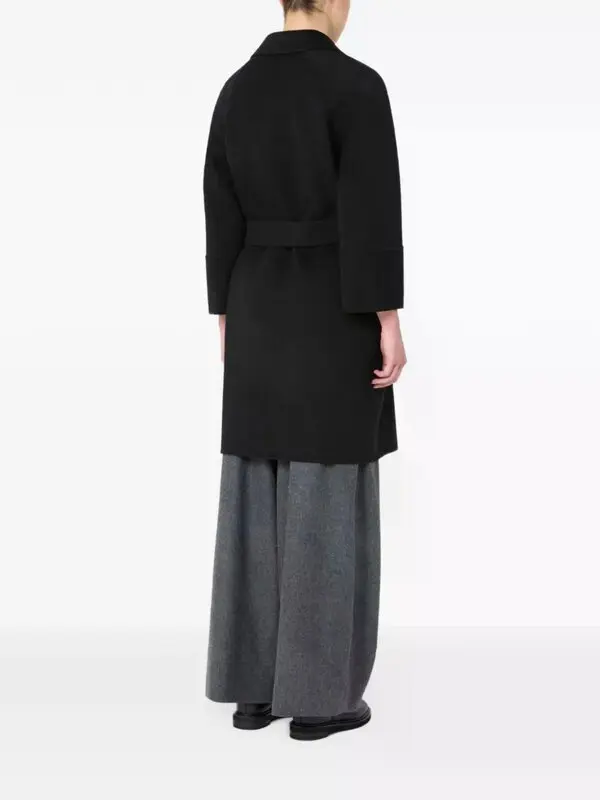 Max Mara Belted Notch-lapel Coat - Black