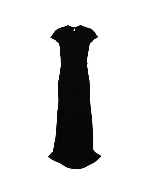 JIL SANDER Crew Neck Short Sleeve Maxi Dress - Black