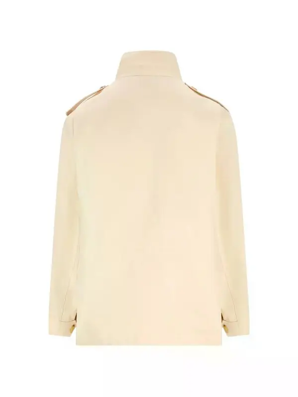 Valentino Garavani High-collar Utility Jacket In Beige Cotton