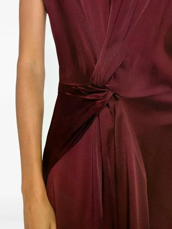 Victoria Beckham Asymmetric Hem Dress With Twist Detail - Red