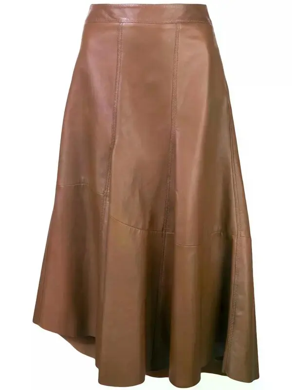 Brunello Cucinelli Asymmetric Leather Skirt