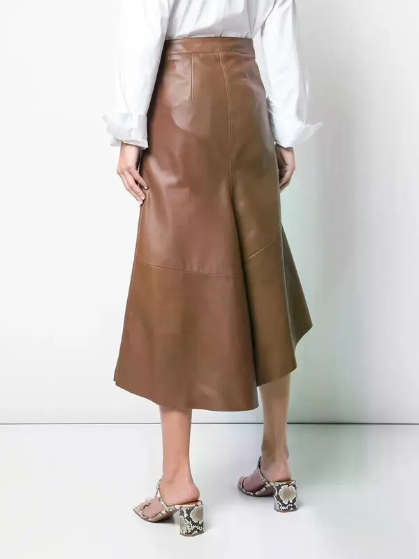 Brunello Cucinelli Asymmetric Leather Skirt