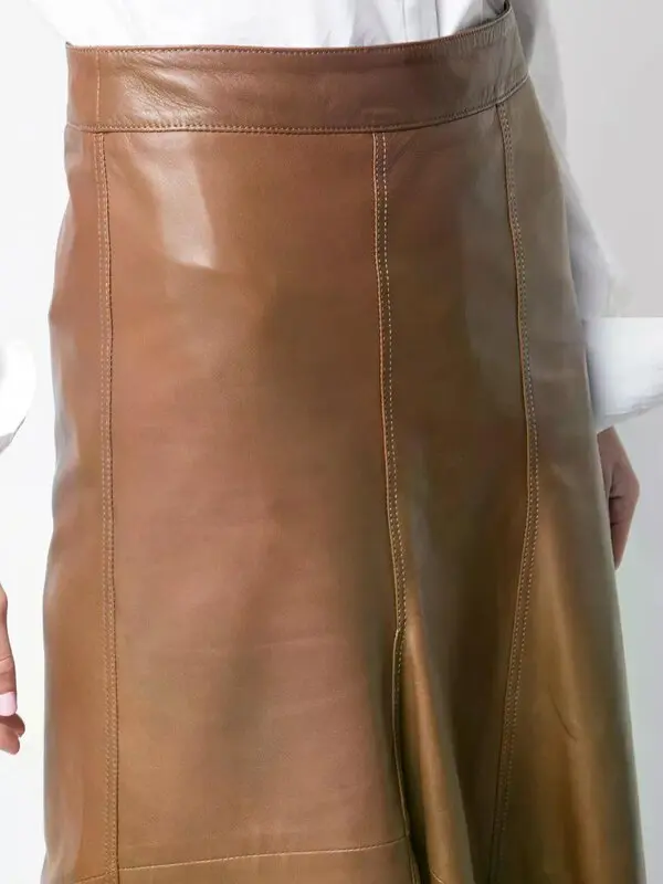 Brunello Cucinelli Asymmetric Leather Skirt