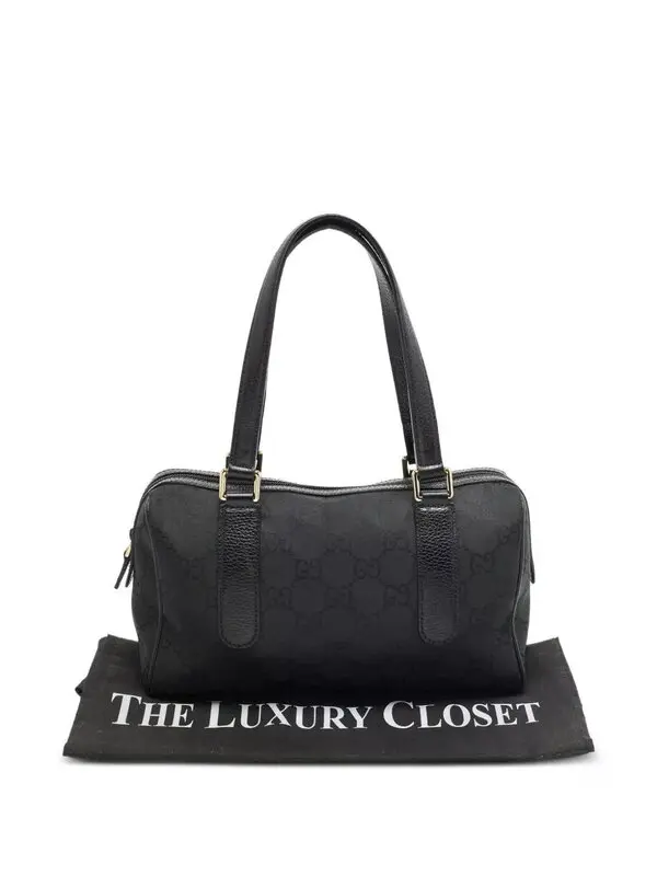 Gucci Small Gg Leather-trim Duffle Bag
