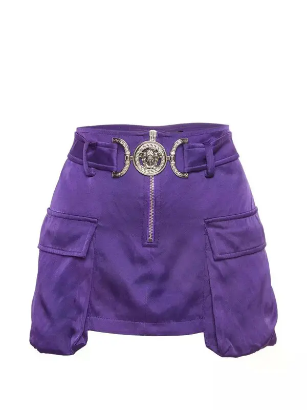Versace Medusa Head Belted Mini Skirt - Purple