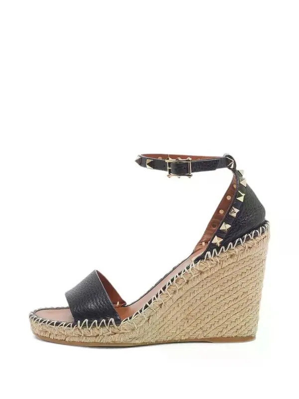 Valentino Garavani Rockstud Wedge Sandals - Black