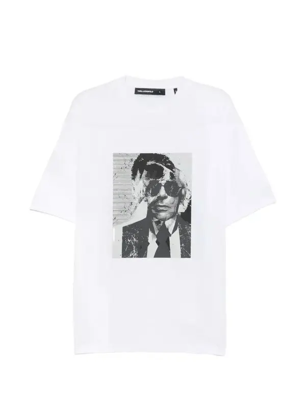 Karl Lagerfeld Portrait-print T-shirt - White
