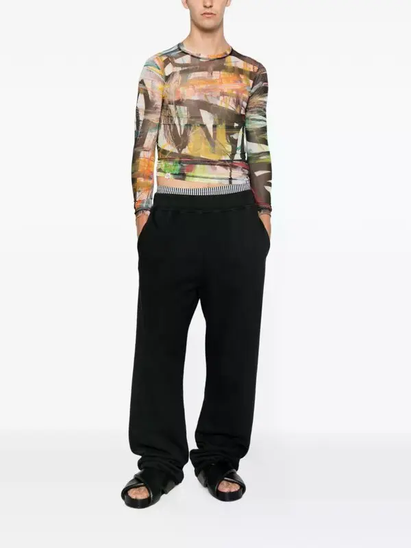 CHARLES JEFFREY Graphic Print Long Sleeve T-shirt - Orange
