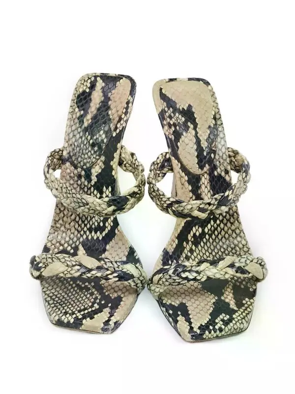 Paris Texas Braided Python-embossed Sandals