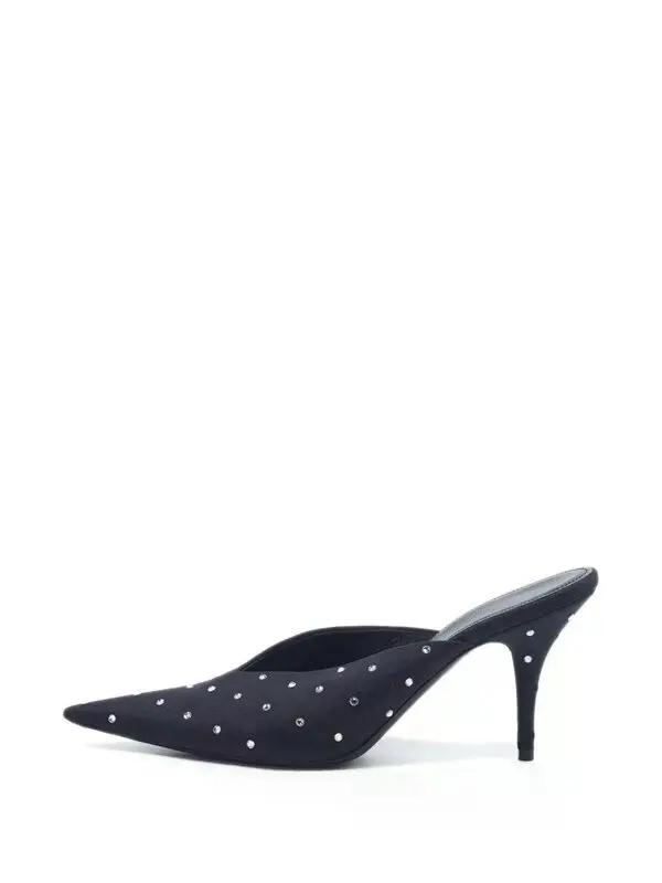 Balenciaga Crystal-embellished Heeled Mules - Black