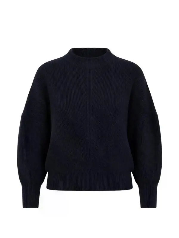SA SU PHI Ribbed Knit Batwing Sleeve Sweater - Blue