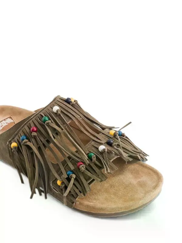 BAZISZT Basziszt Beaded Fringe Detail Slippers