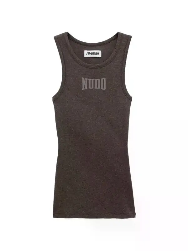 MAGLIANO Ribbed-knit Logo-print Tank Top - Brown