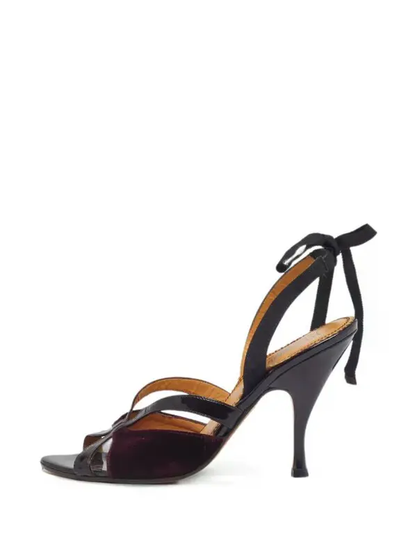Saint Laurent Velvet Slingback Sandals - Black