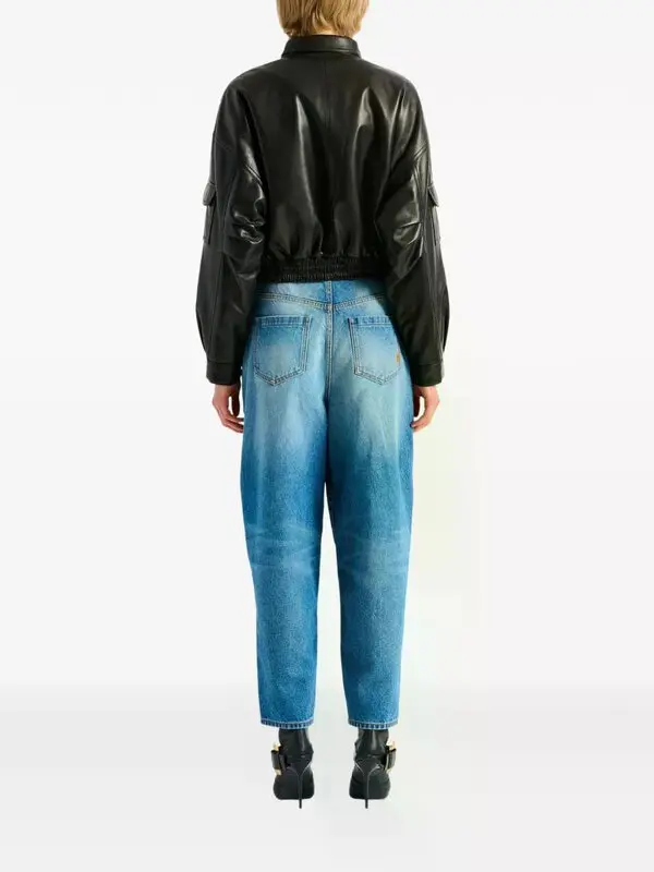 Balmain Multi-pocket Leather Bomber Jacket