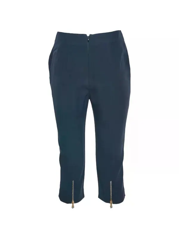 Alexander McQueen Navy Zip Detail Cropped Culottes