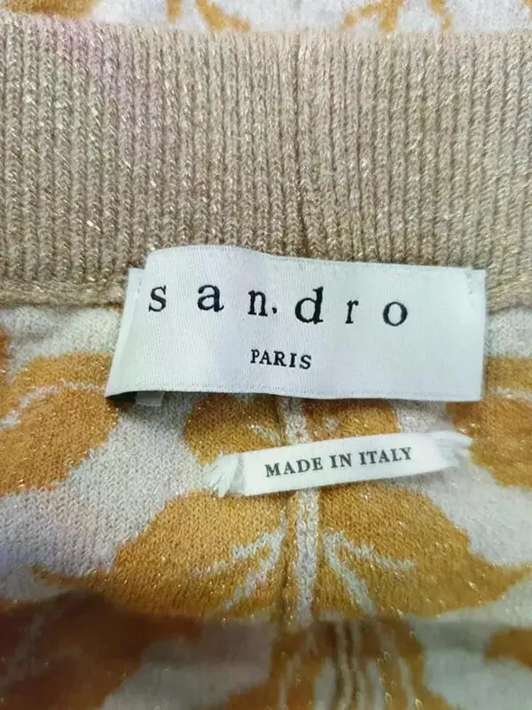 Sandro Jacquard Knit Floral Metallic Shorts